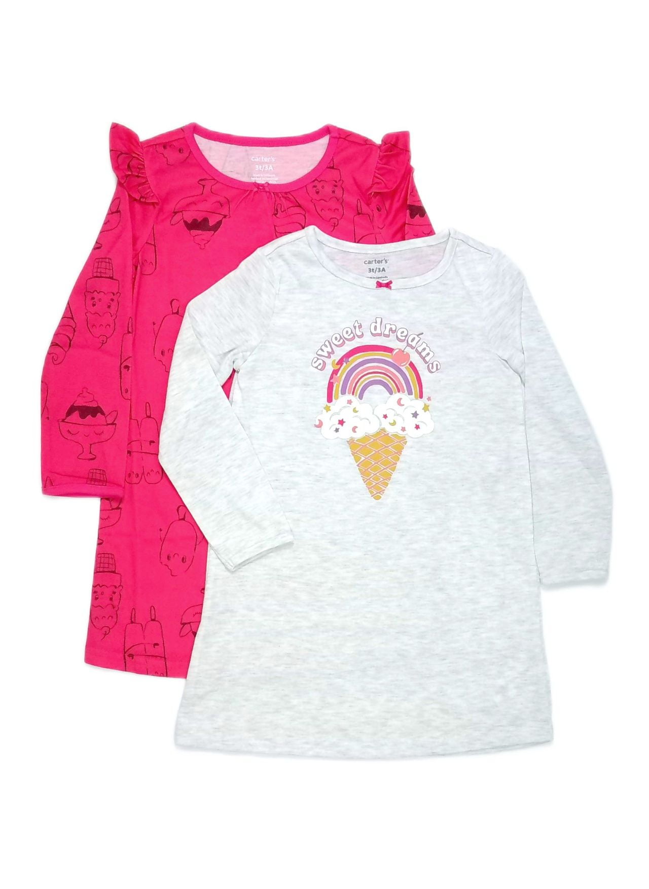 Carter's Toddler Girl's Ice Cream Cones Sweet Dreams Nightgown Set ...