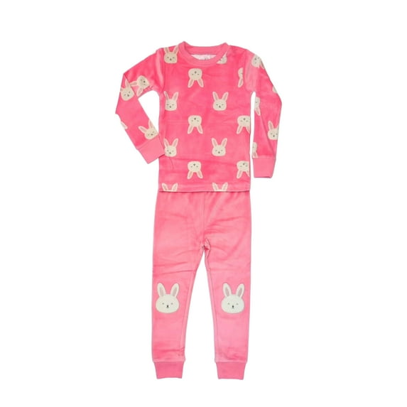 Carter's Toddler Girl's Pink Bunny Print Dream Plush Soft Velour Pink ...