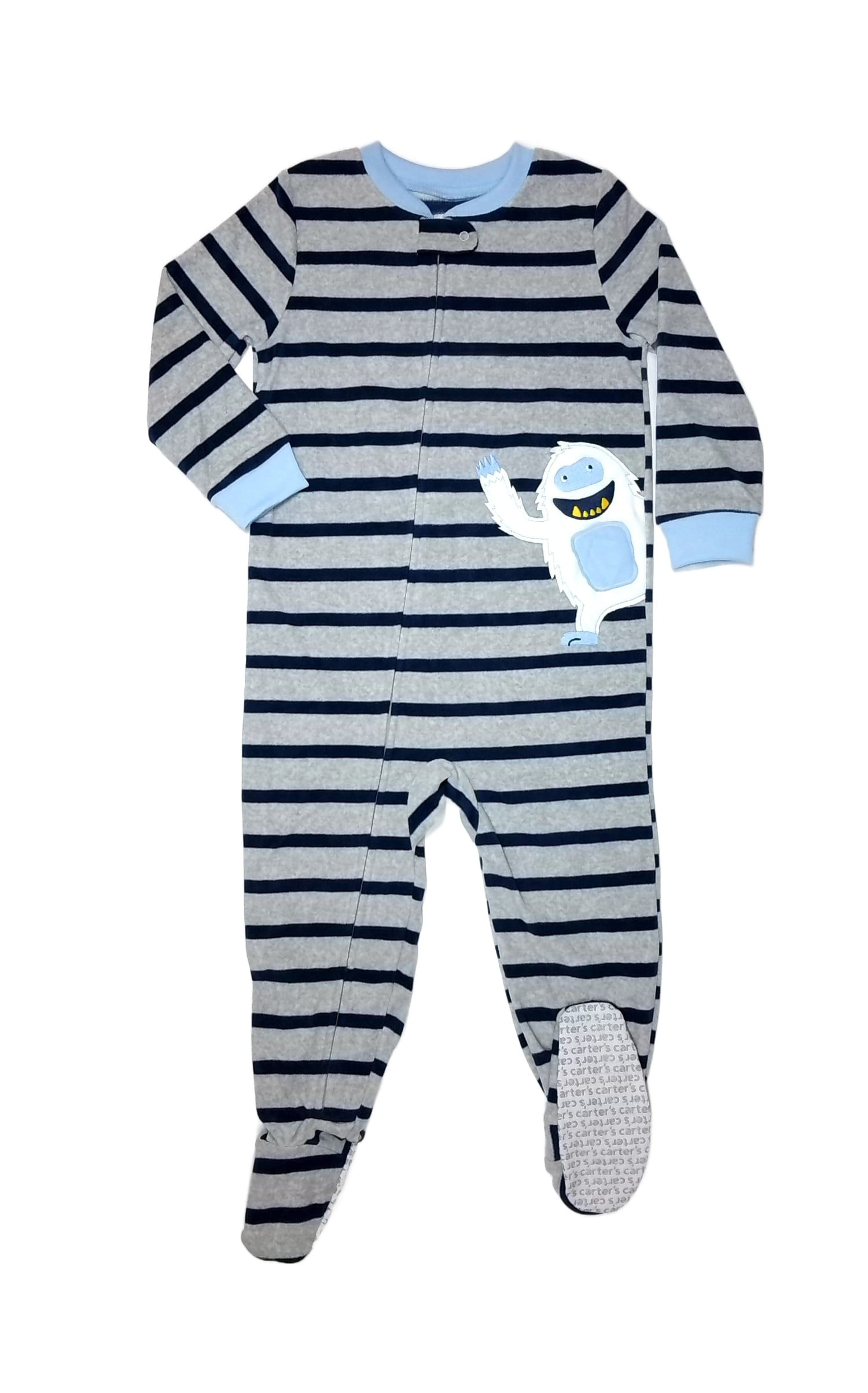 Carter's Yeti, Abominable Snow Monster Striped Fleece Footed Pajama ...