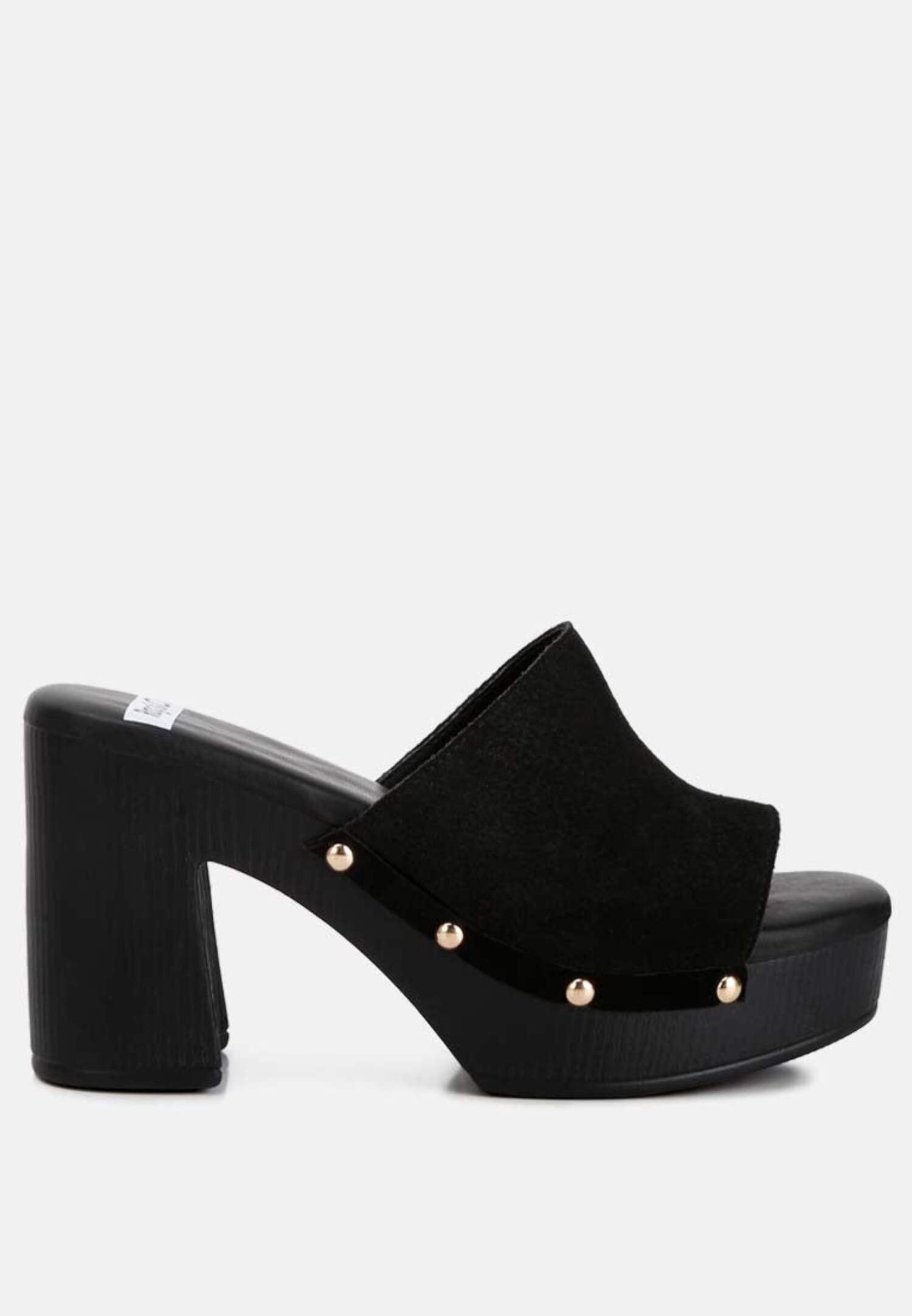 Cartera Soft Suede High Block Heel Clogs - Walmart.com