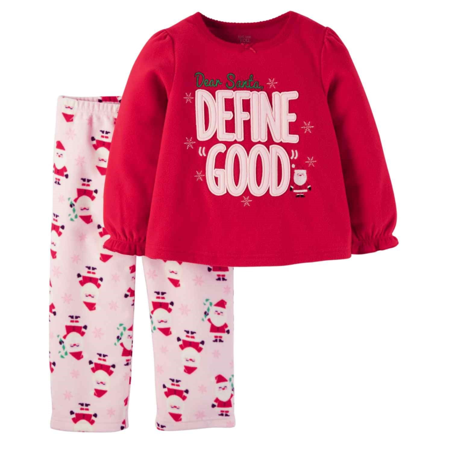 Carters Infant Toddler Girl Red Fleece Define Good Sleepwear Set ...