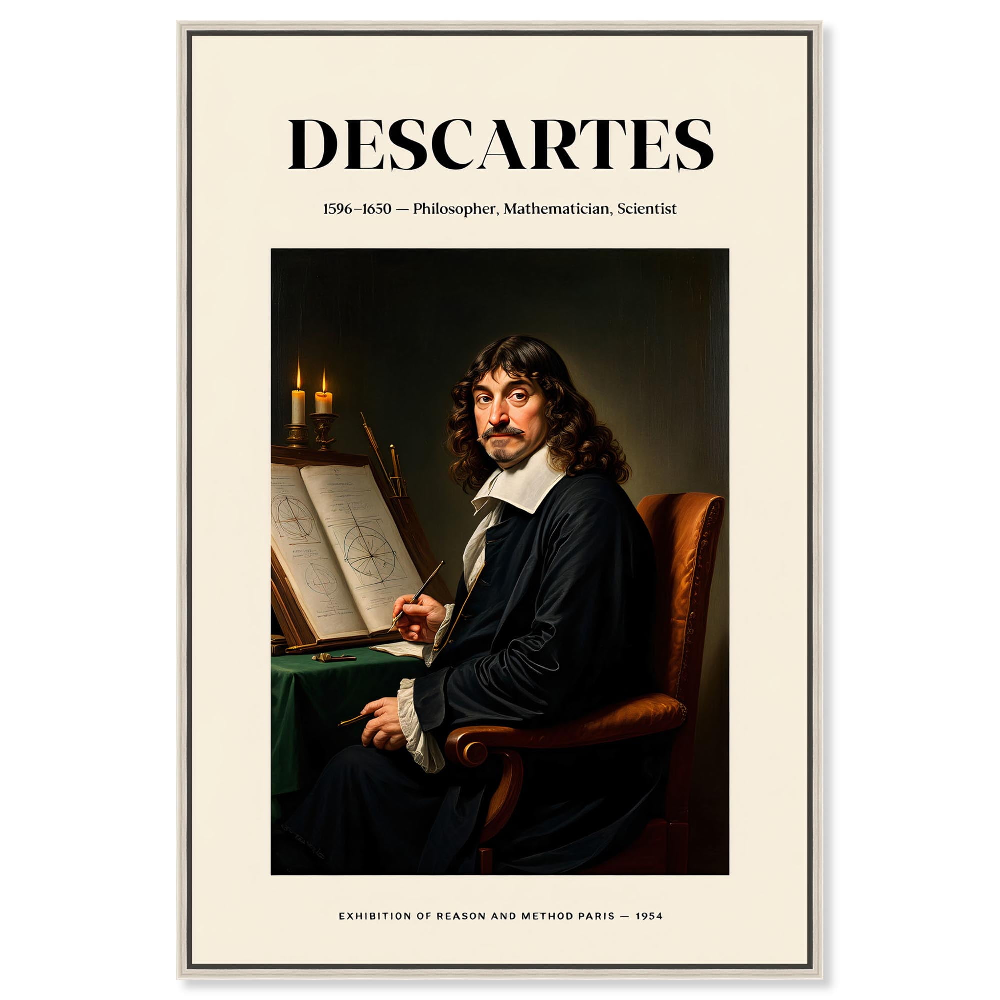 Cartesian Thinker Canvas Historic Men Posters by Art Remedy, Silver ...