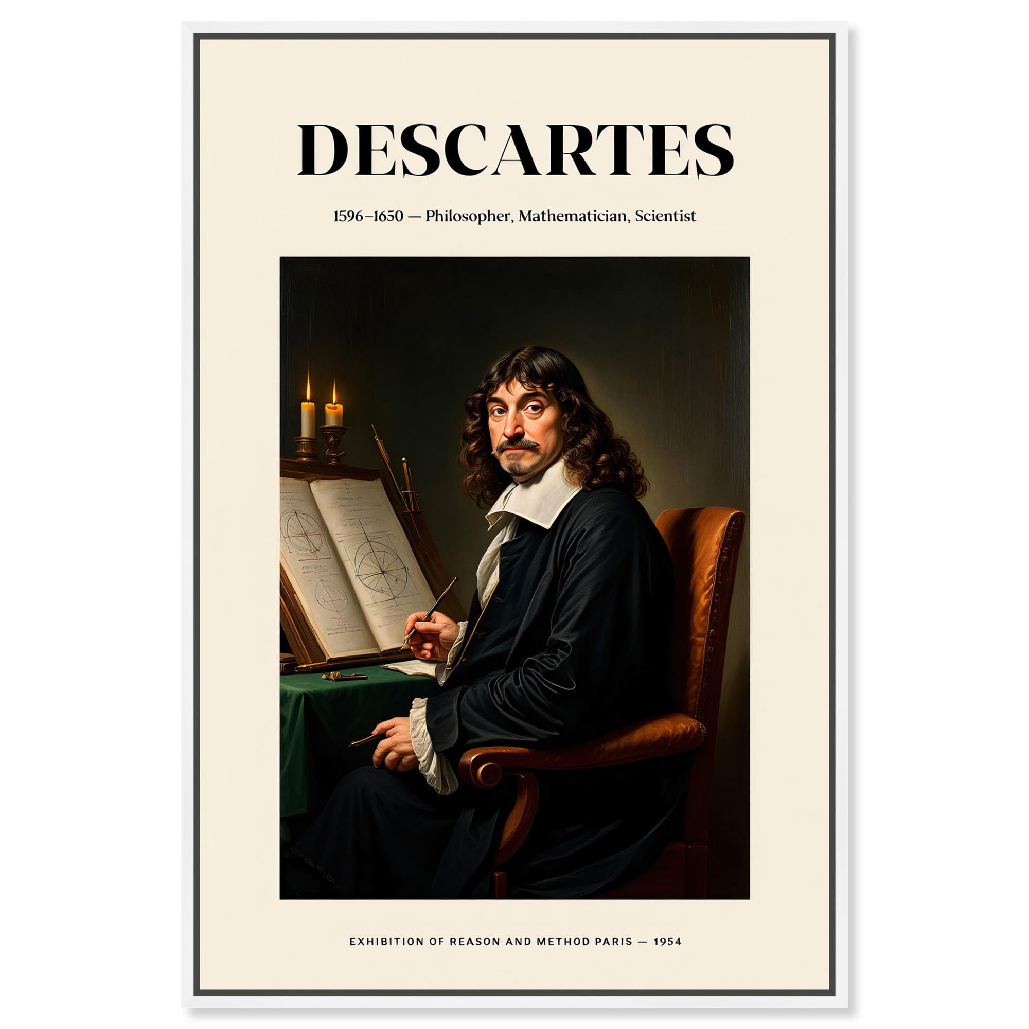 Cartesian Thinker Canvas Historic Men Posters by Art Remedy, White ...