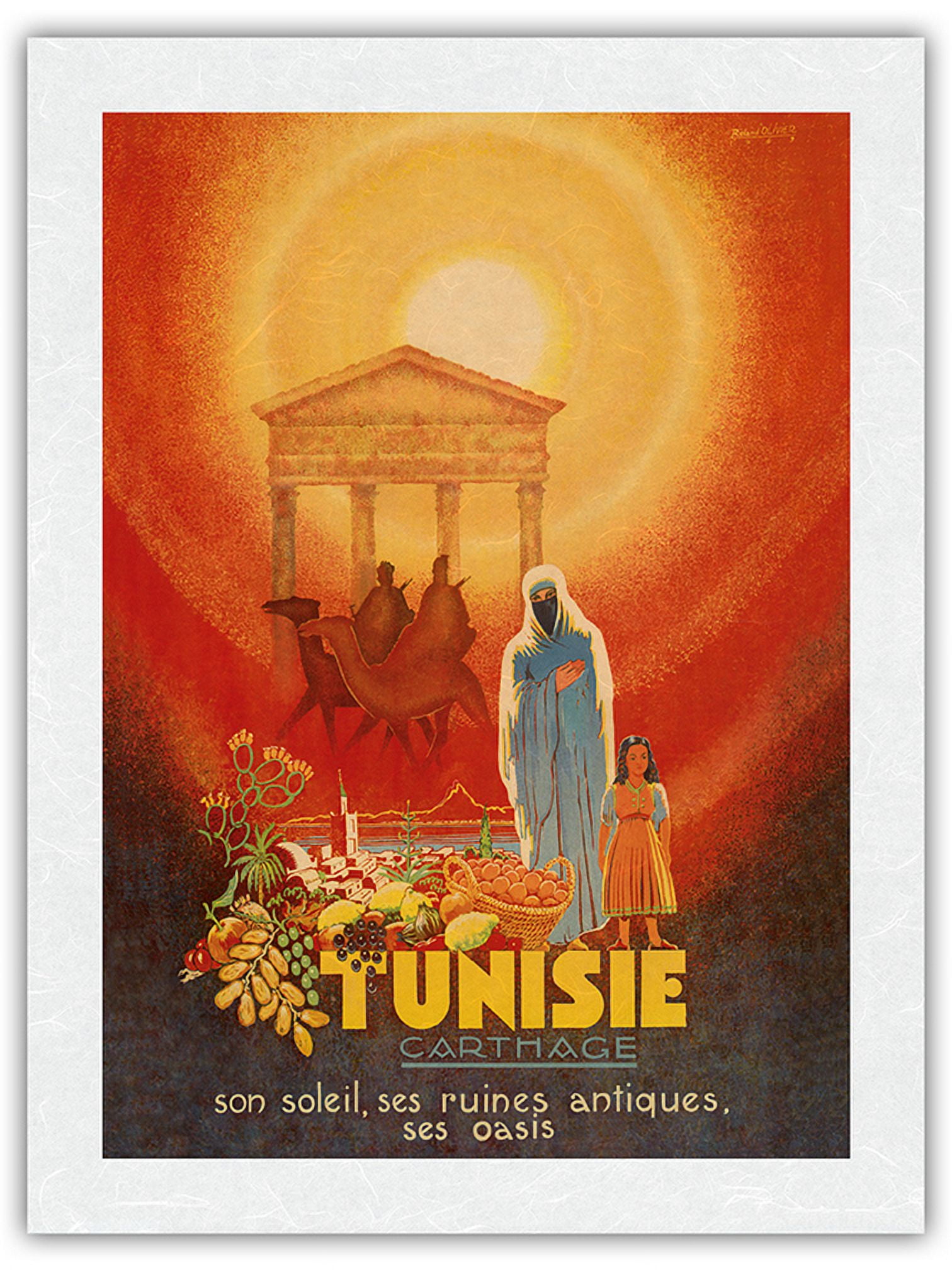 Carthage Tunisie (Tunisia) - It’s Sun It’s Ancient Ruins It’s Oasis - Vintage Travel Poster by ...