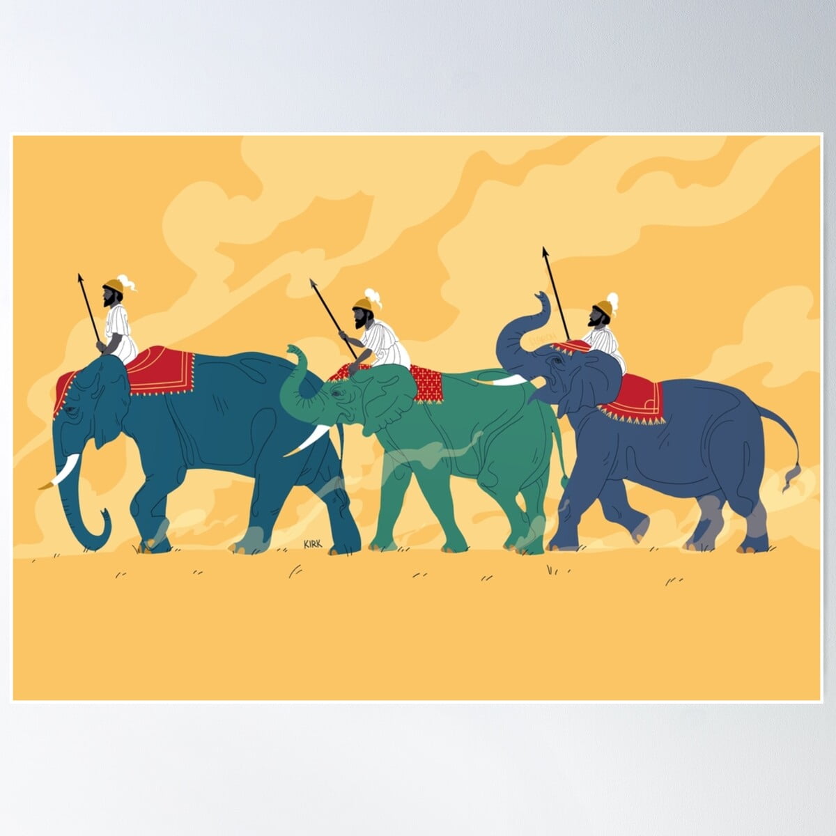 Carthage War Elephants Poster Wall Art, Modern Wall Decor For Living ...