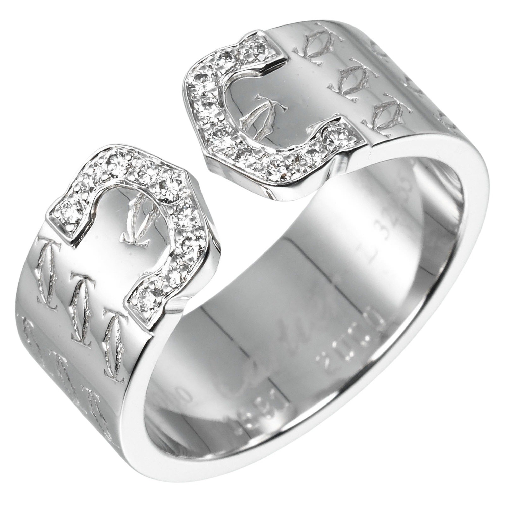 Pre-Owned Cartier 2C Happy Birthday 2000, size 15, ring, K18WG, white ...