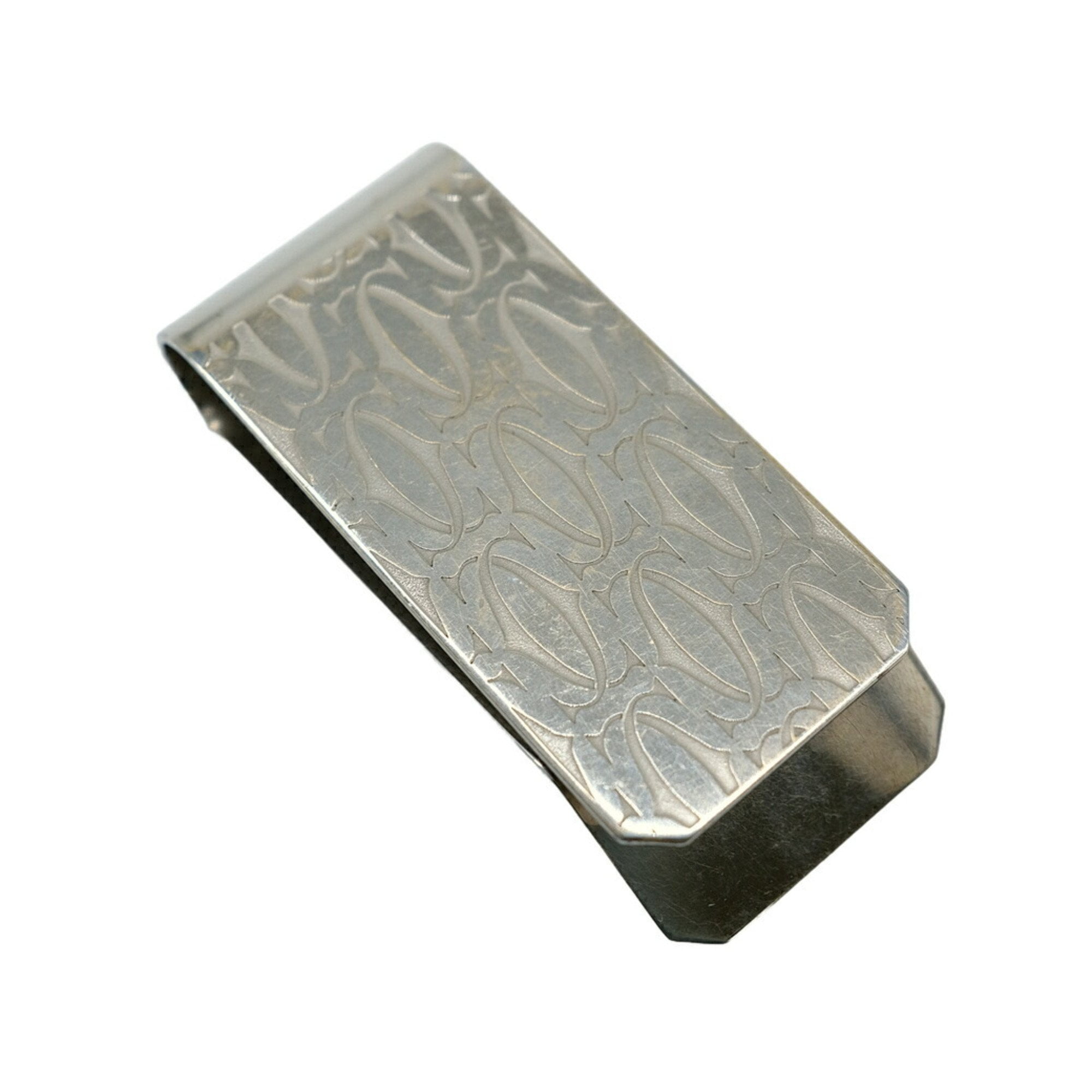 Pre-Owned Cartier 2C Money Clip Wallet Silver Metal T1220237 (Good ...