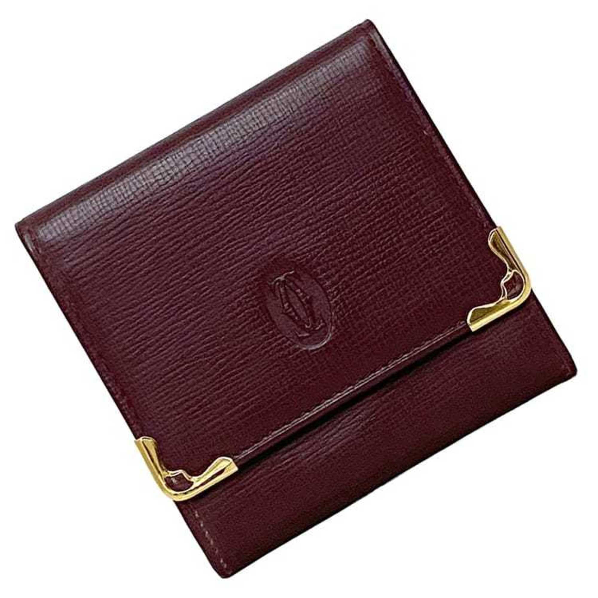 Pre-Owned Cartier coin case ec-22263 Bordeaux Must purse leather ...