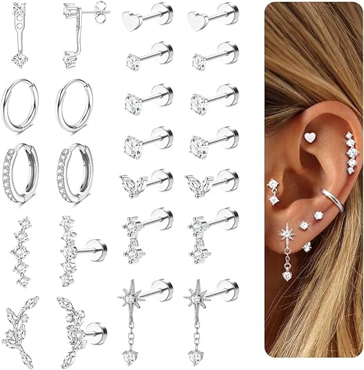 Cartilage Earring Stacks-Surgical Steel Earrings for Sensitive Ears ...