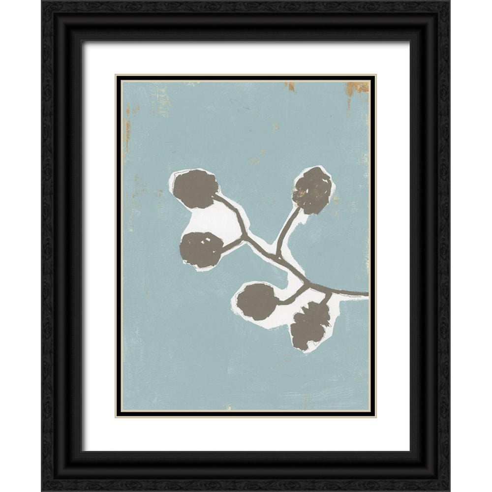 Cartissi 19x24 Black Ornate Wood Framed with Double Matting Museum Art Print Titled - Floral ...