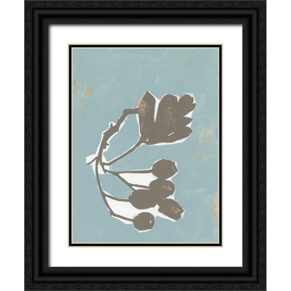 Cartissi 19x24 Black Ornate Wood Framed with Double Matting Museum Art Print Titled - Floral ...