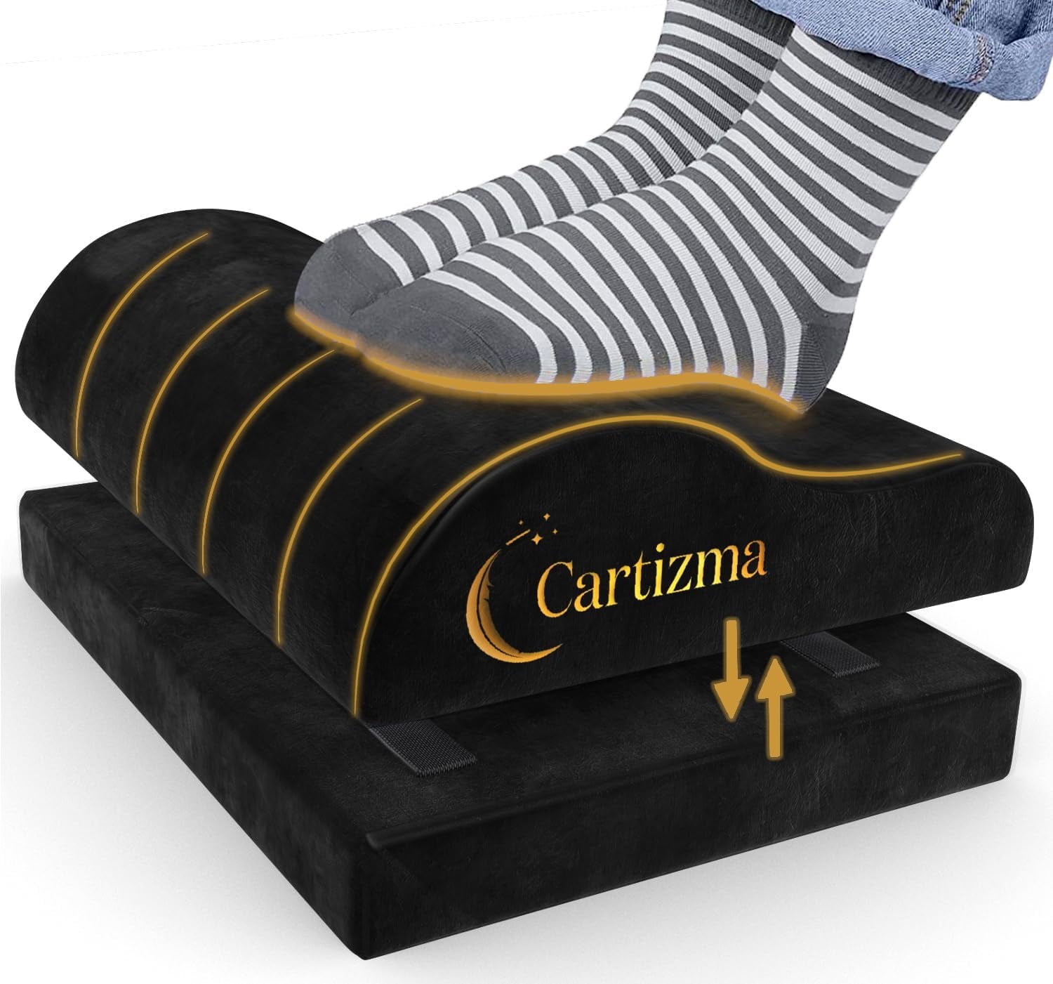 Cartizma Ergonomic Foot Rest - Adjustable, Memory Foam, Anti-Slip ...