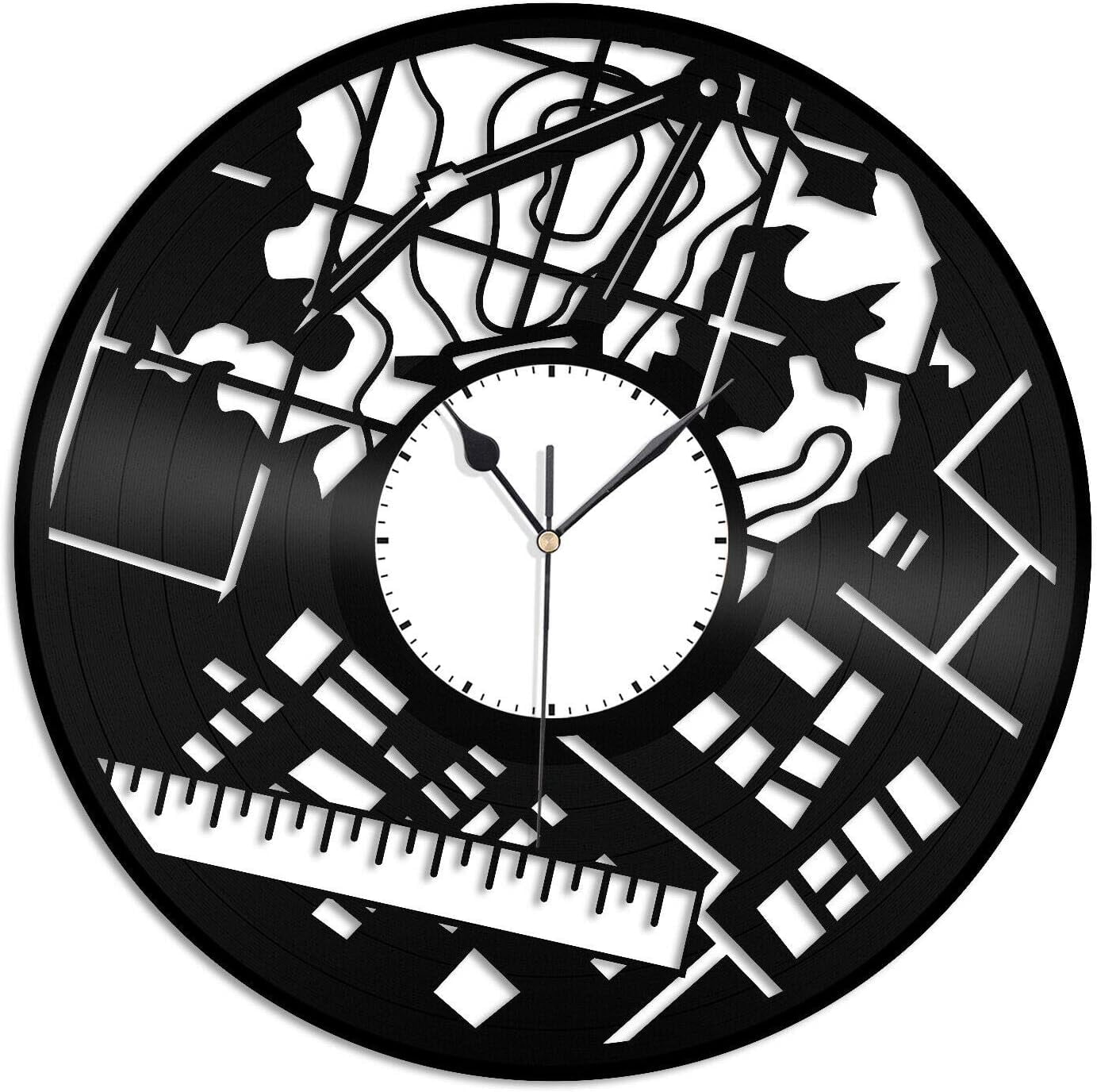Cartographer Vinyl Wall Clock,Vinyl Record Clock Wall Art Unique Room ...