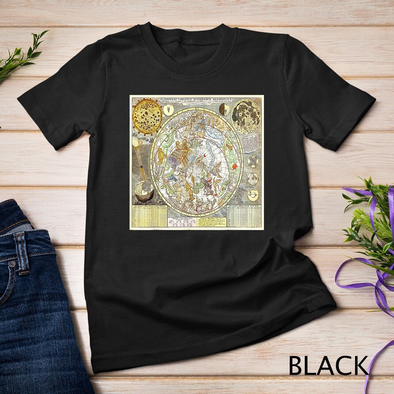Cartography Astronomy Constellation Zodiac Hemisphere T-Shirt Unisex T ...