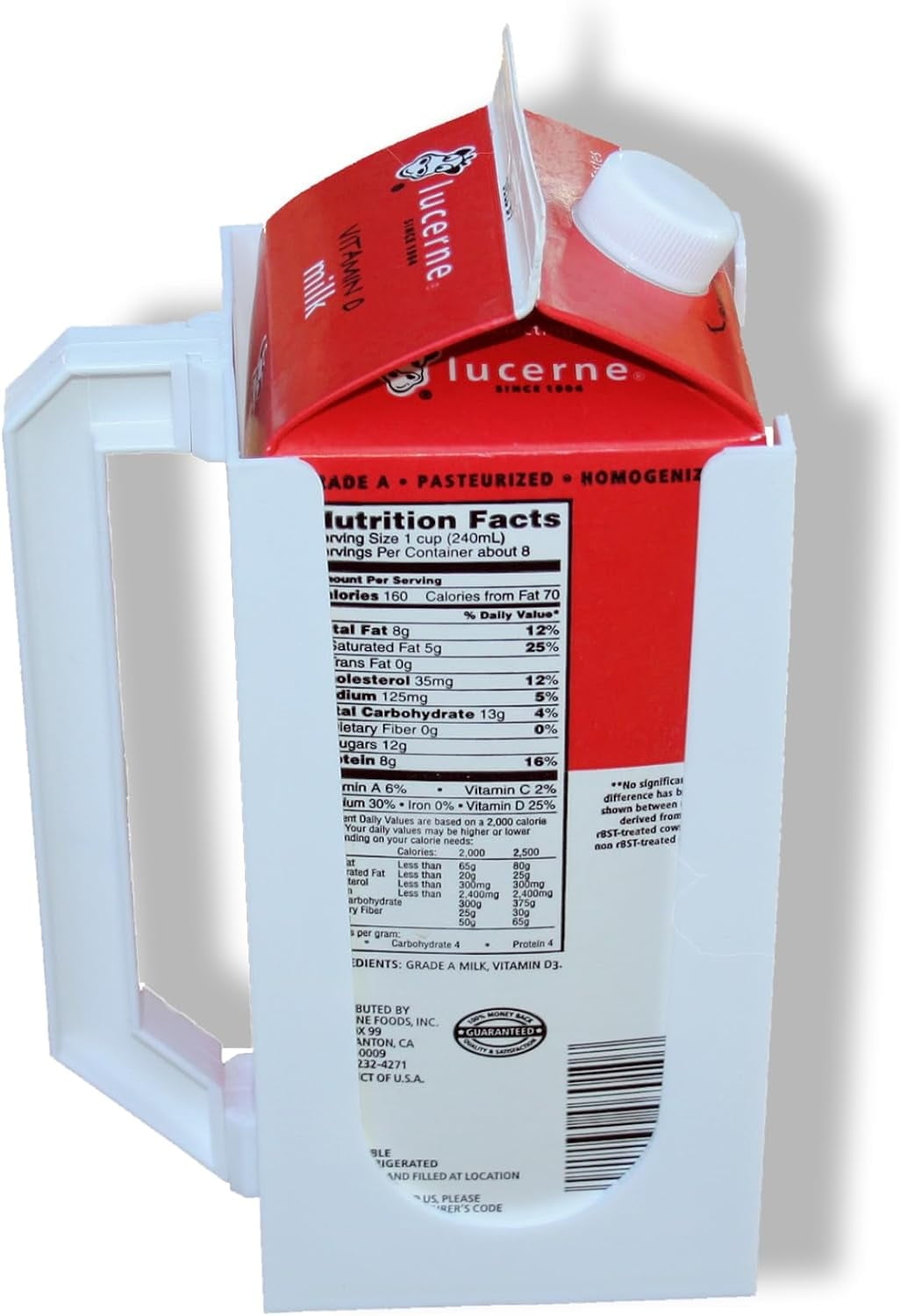 Carton Caddy® Xl Half Gallon Milk Carton Holder with Handle | Reusable ...