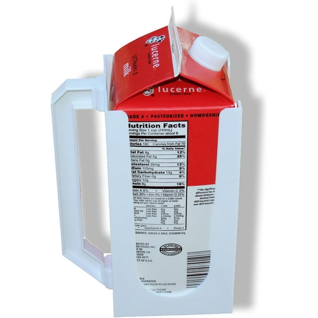 Carton Caddy® Xl Half Gallon Milk Carton Holder with Handle | Reusable ...