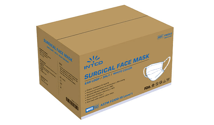 (Carton) INTCO White Face Mask - 40 Packs (50 Pieces/Pack) - Walmart.com