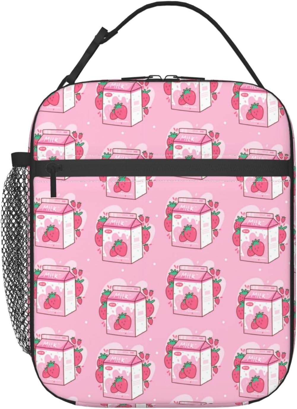 Carton Of Tasty Strawberry Milk Lunch Bag Lunch Tote Insulated Bento ...