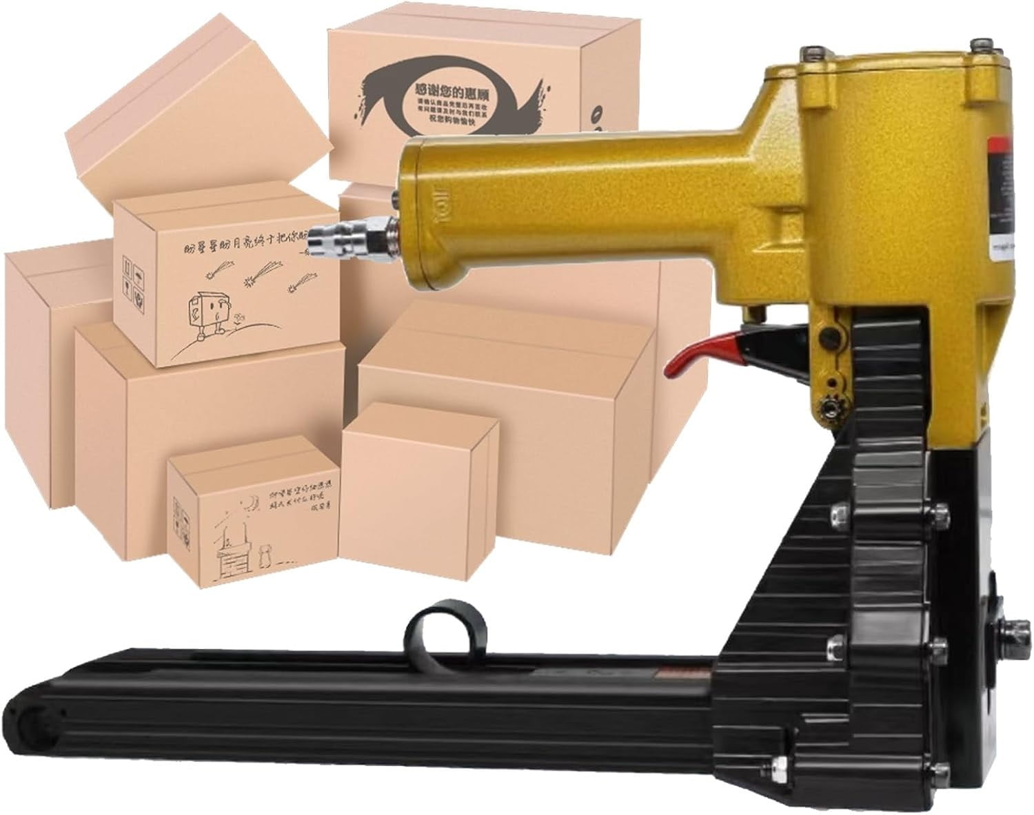 Carton Stapler Machine, Pneumatic Handheld Box Sealing Tool, Automatic ...