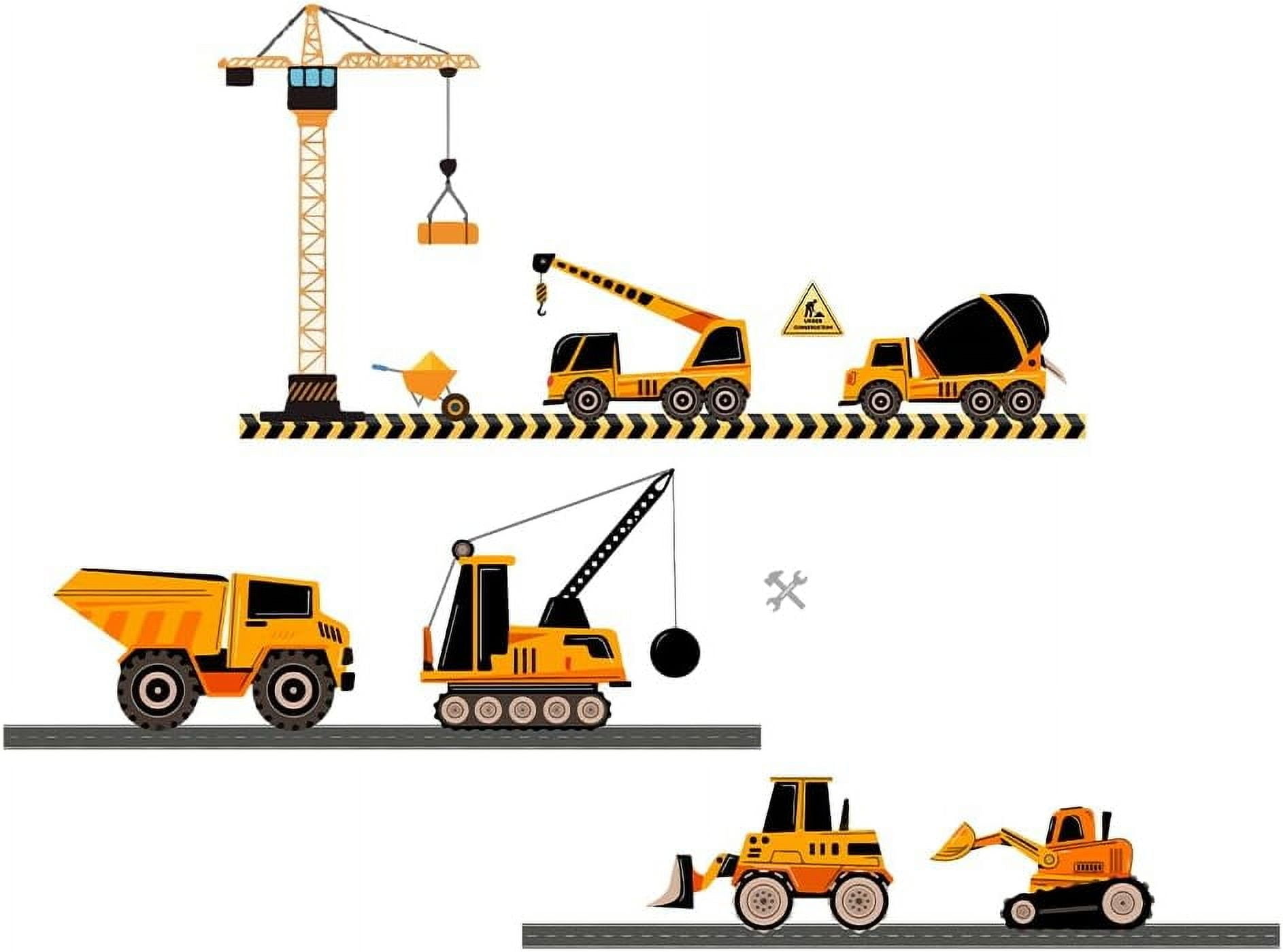 Carton Work Truck Wall Sticker Crane Excavator PVC Wall Stickers ...