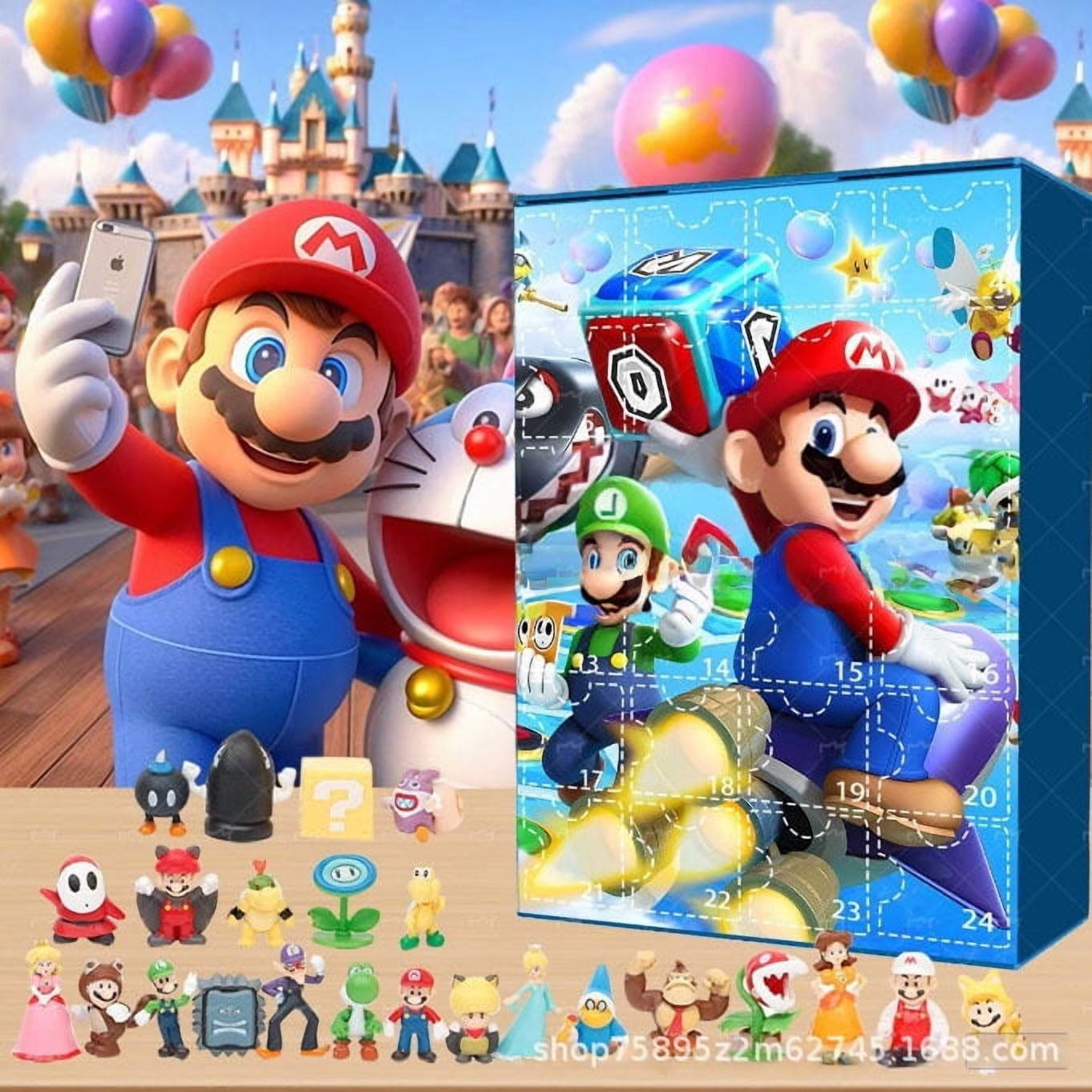 Cartoon 24-Day Christmas Advent Calendar Holiday Countdown Toy PVC ...