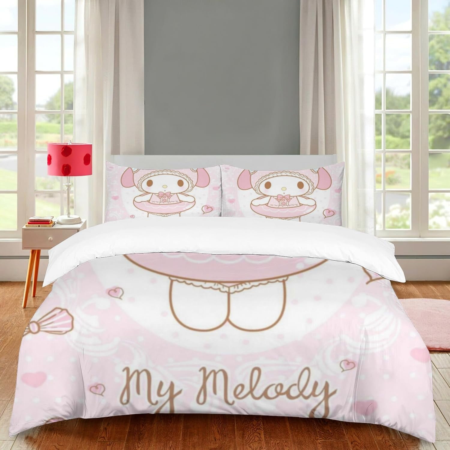 Cartoon 3 Piece Bedding Set Anime Comforter Set Cute Duvet Cover Sets ...