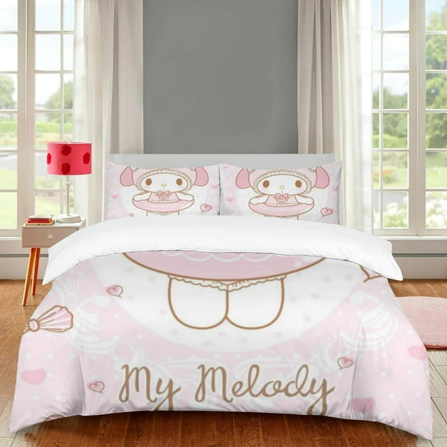 Cartoon 3 Piece Bedding Set Anime Comforter Set Cute Duvet Cover Sets ...
