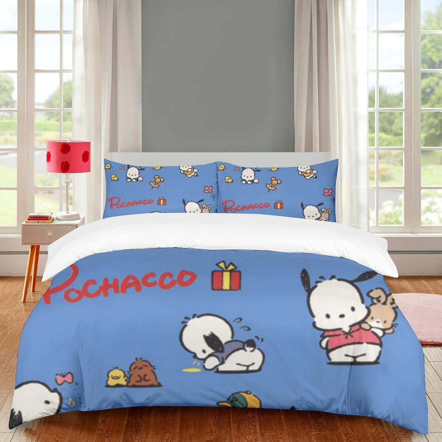 Cartoon 3 Piece Bedding Set Anime Comforter Set Cute Duvet Cover Set ...