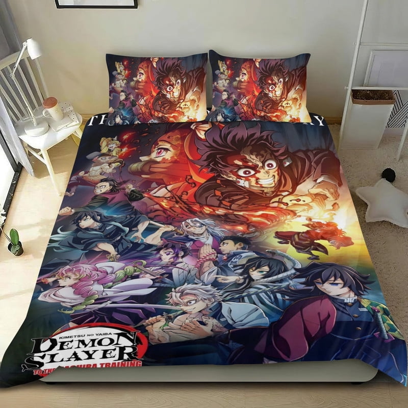 Cartoon 3 Piece Bedding Set Demon Slayer Kimetsu No Yaiba Movie ...