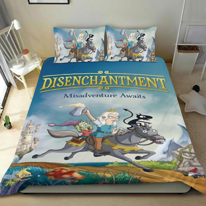 Cartoon 3 Piece Bedding Set Disenchantment Comforter Set Cute Duvet ...