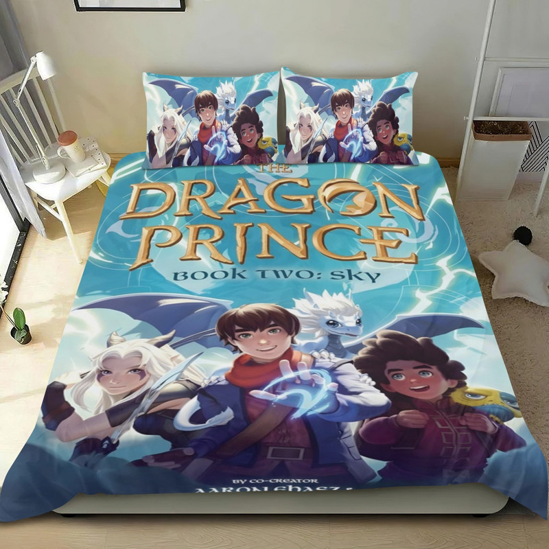 Cartoon 3 Piece Bedding Set The Dragon Prince Comforter Set Cute Duvet ...