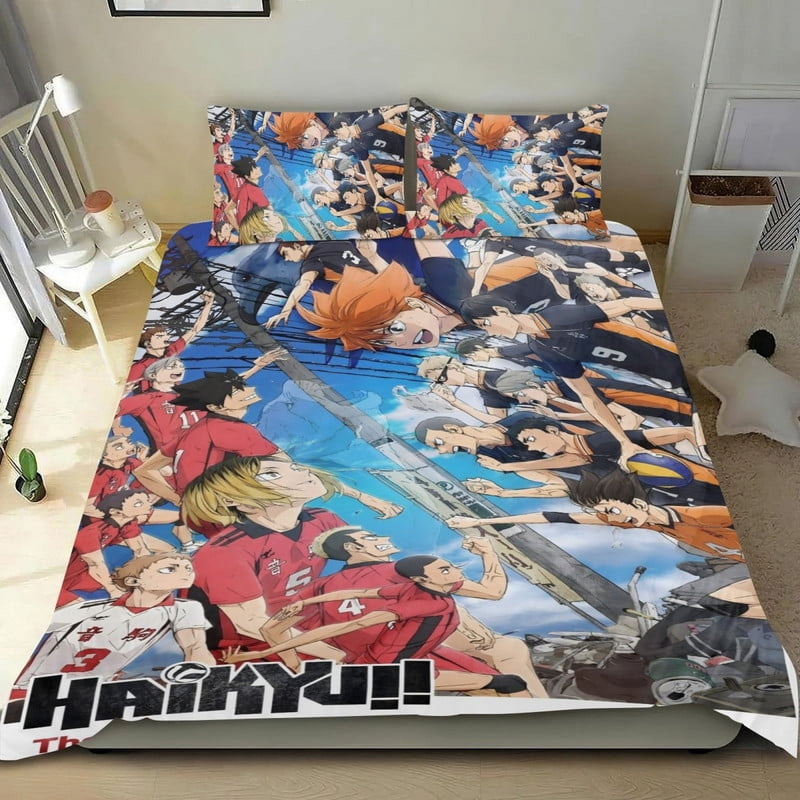 Cartoon 3 Piece Bedding Set Haikyu!! The Dumpster Battle Comforter Set ...