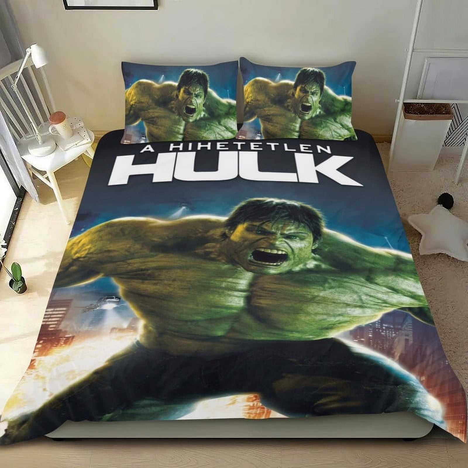 Cartoon 3 Piece Bedding Set Hulk Comforter Set Cute Duvet Cover Sets ...