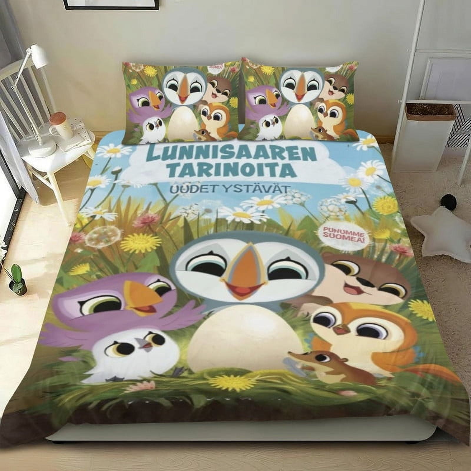 Cartoon 3 Piece Bedding Set Puffin Rock and the New Friends Movie ...