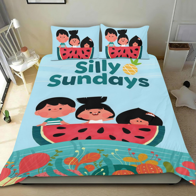 Cartoon 3 Piece Bedding Set Silly Sundays Comforter Set Cute Duvet ...