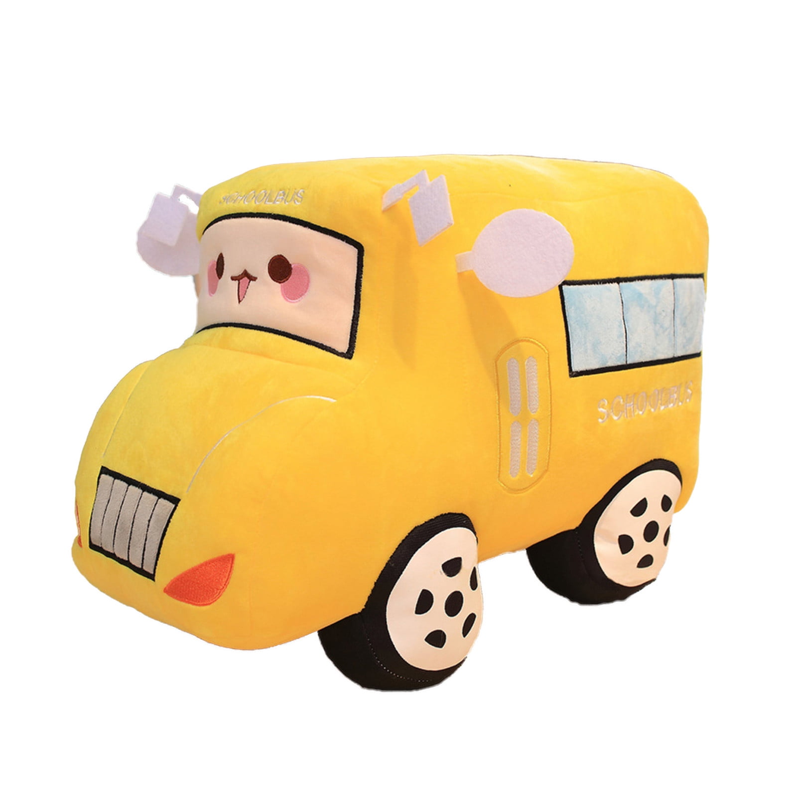 Cartoon 3D School Bus Plush Toy Stuffed Gift Pillow Cushion ...