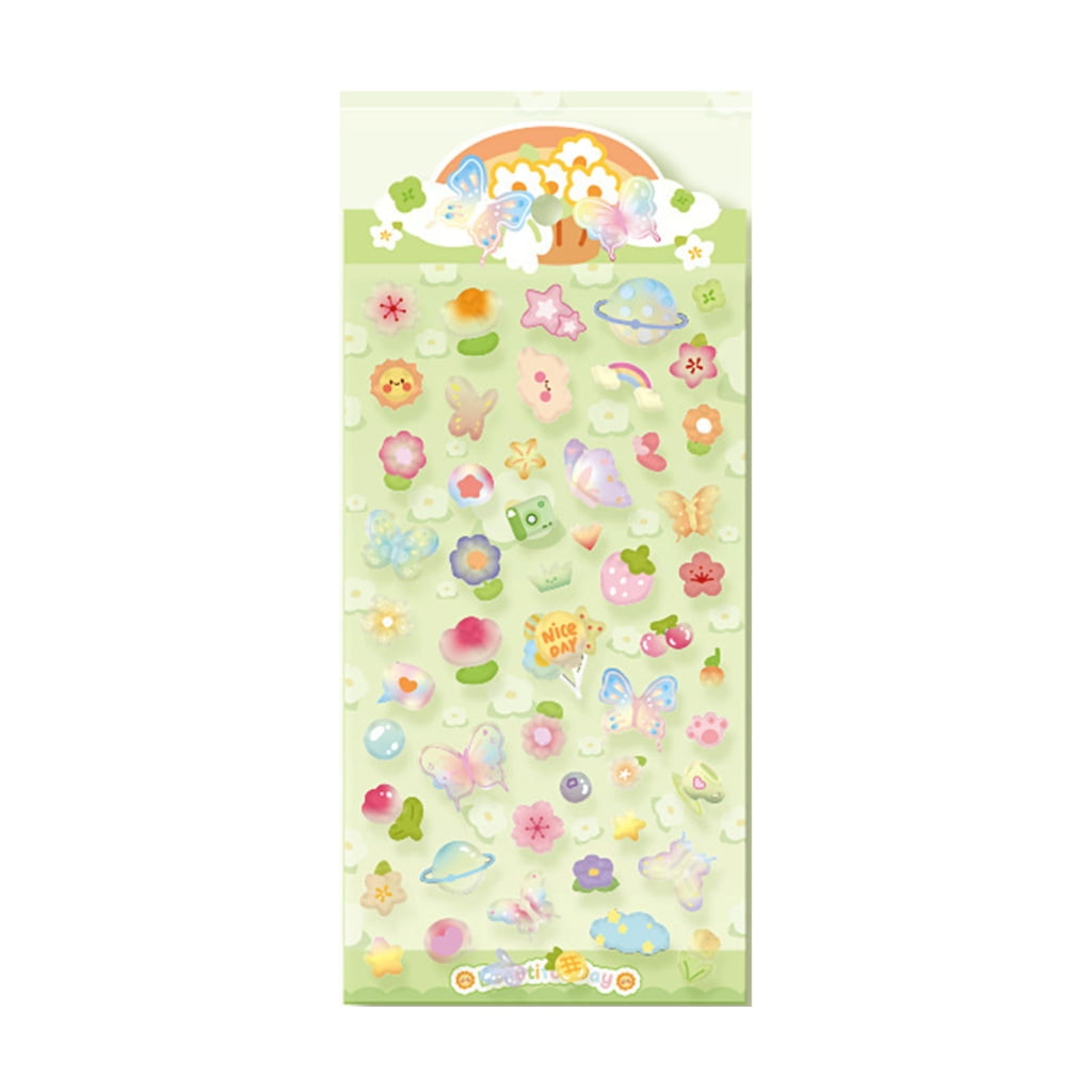 Cartoon 3D Stickers Water Resistant Butterfly Sticker for Planner Pen ...