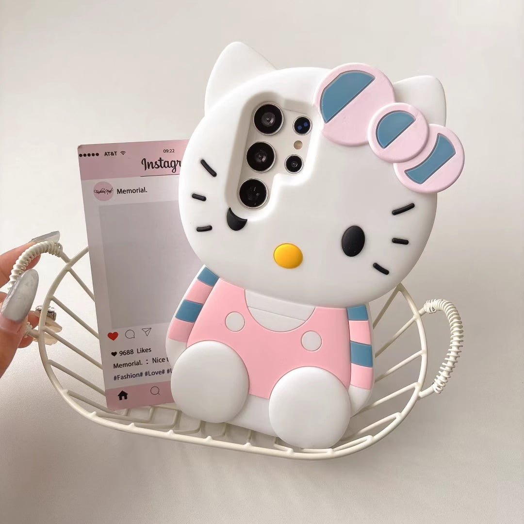 Cartoon 3D striped KT cat phone case for Samsung S23/22/S25/24 Ultra ...