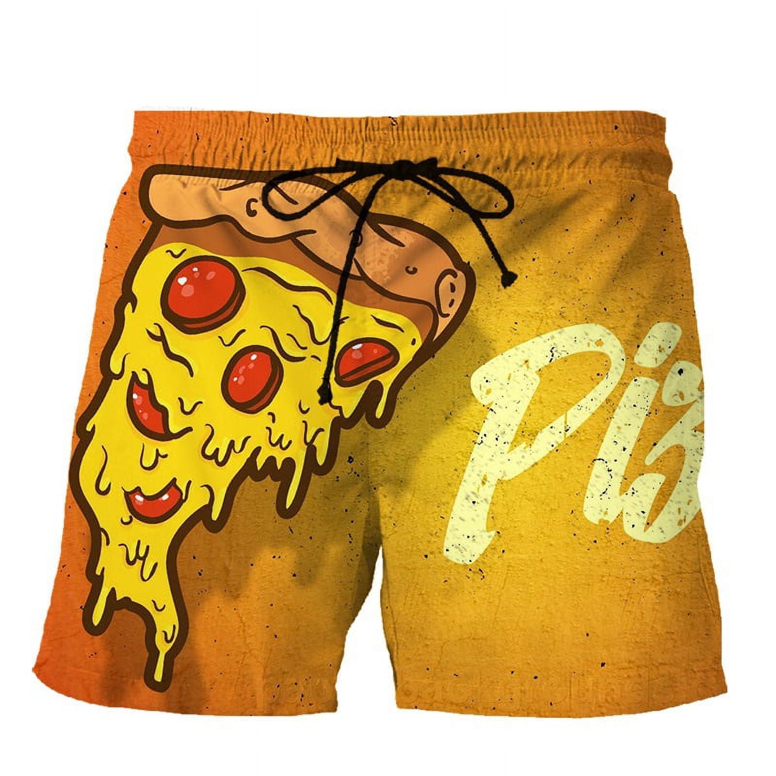 Cartoon 3d Printed Food Pizza Short Pants Men's Hot Sale Fashion Summer Popular Beach Shorts ...