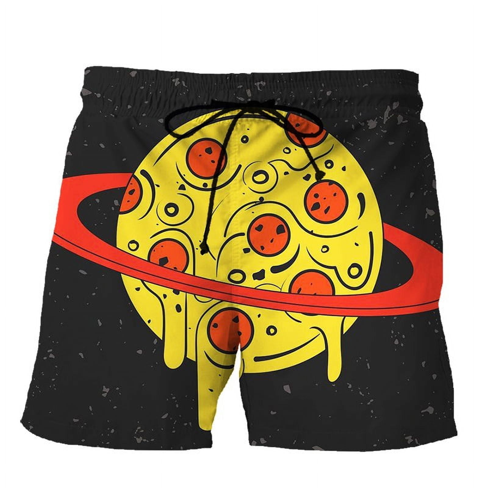 Cartoon 3d Printed Food Pizza Short Pants Men's Hot Sale Fashion Summer ...