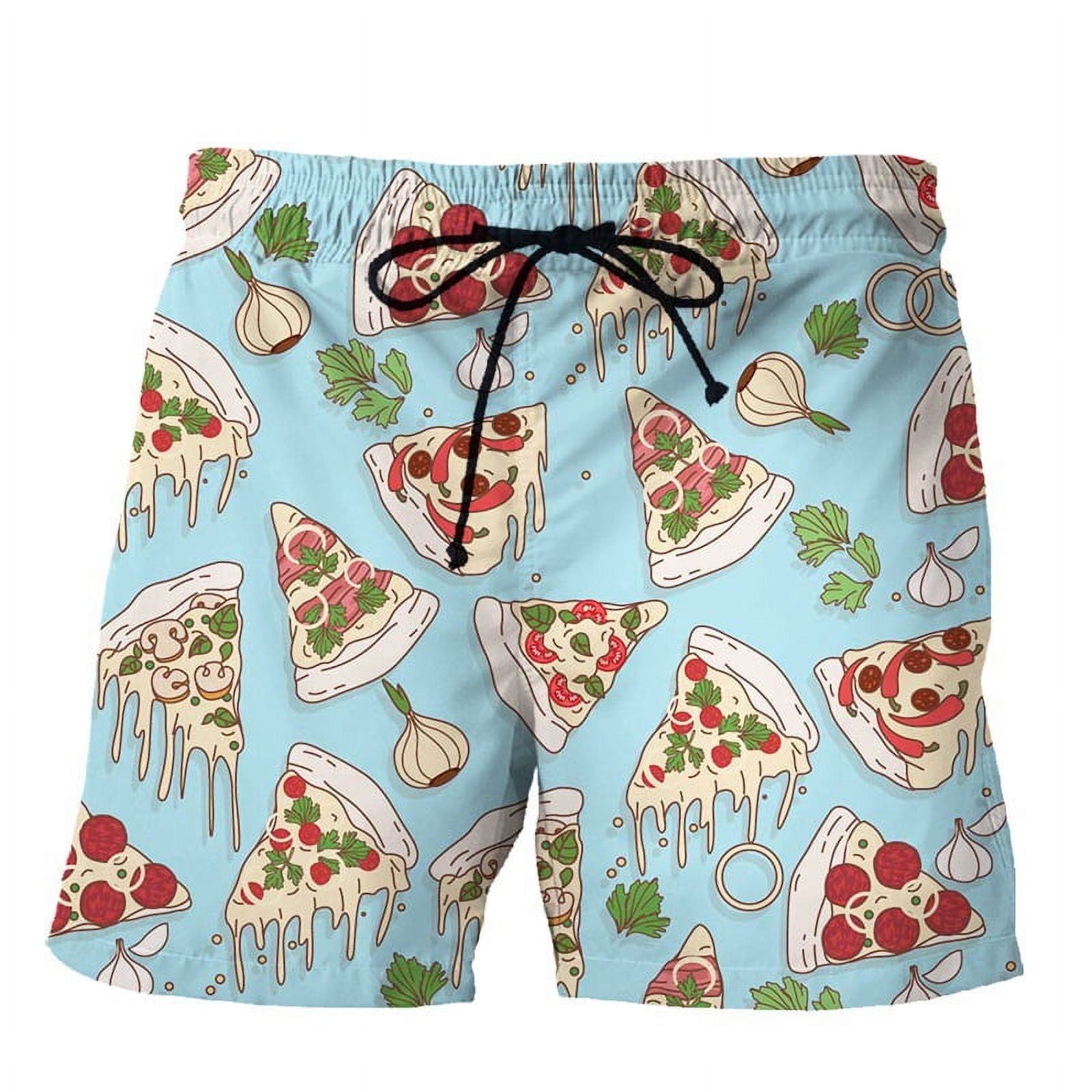 Cartoon 3d Printed Food Pizza Short Pants Men's Hot Sale Fashion Summer ...