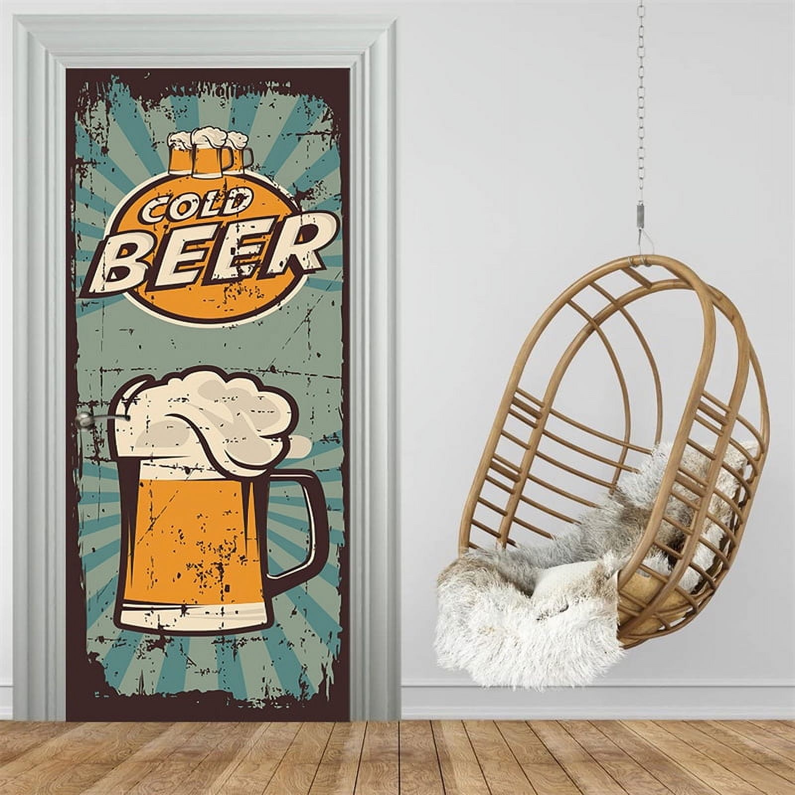 Cartoon 3d Scene Painting Door Stickers Abstract Graffiti Door ...