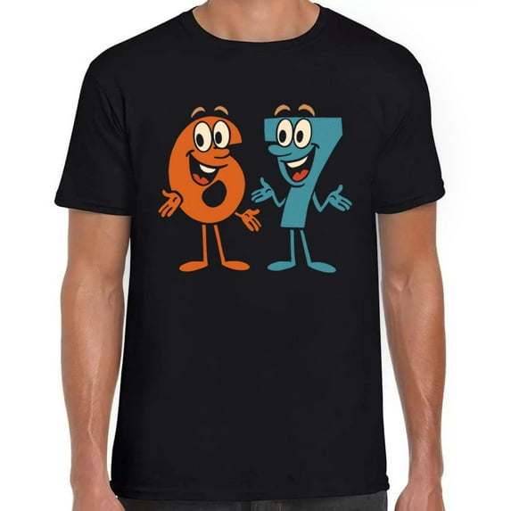 Cartoon 67 Number Tee, Animated Six Seven Shirt, Friendly Character Top ...
