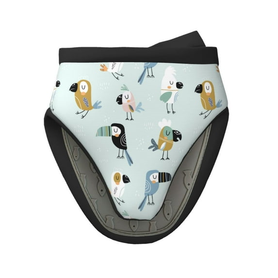 Cartoon Abstract Cute Parrot Green Oven Mitts Heat Resistant, Soft ...