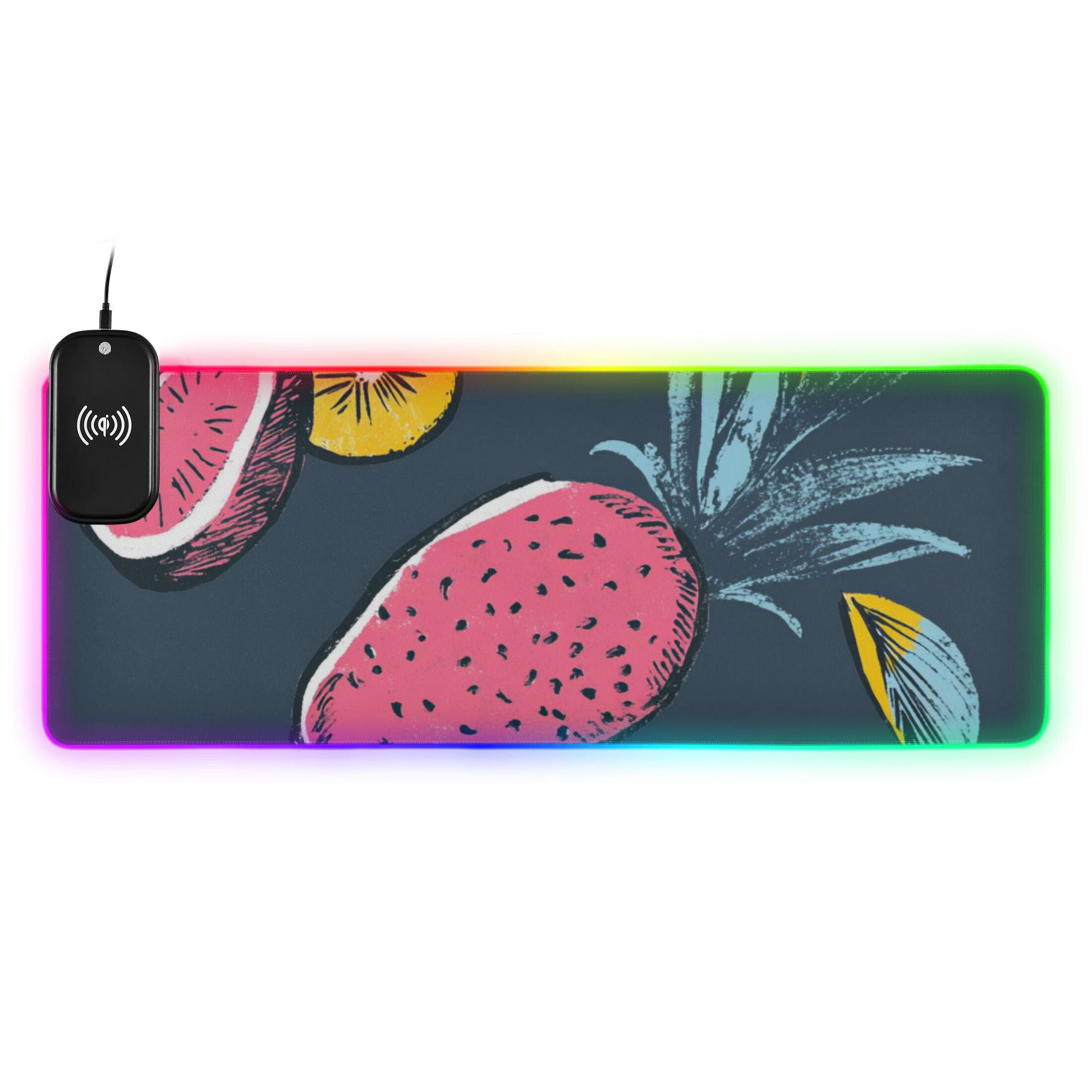 Cartoon Abstract Fruit Wireless Charging RGB Gaming Mouse Pad Large ...