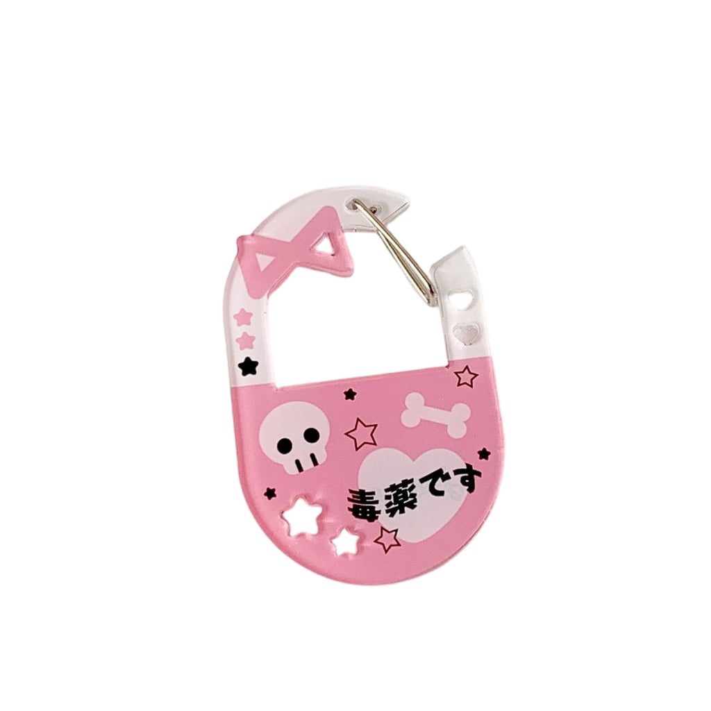 Cartoon Acrylic Keychain Carabiner Clip For Women Girls Backpacks Bags ...