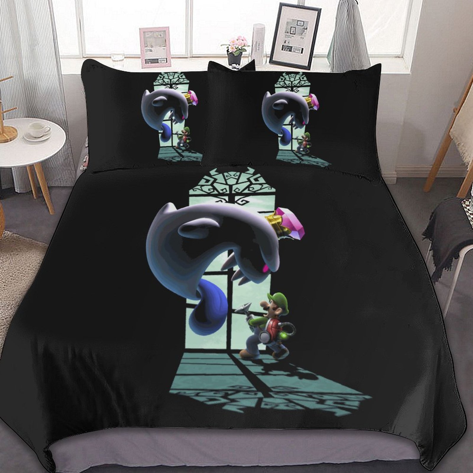 Cartoon Adventure Luigi's Mansion 3 Piece Bedding Sets Decor Comforter ...