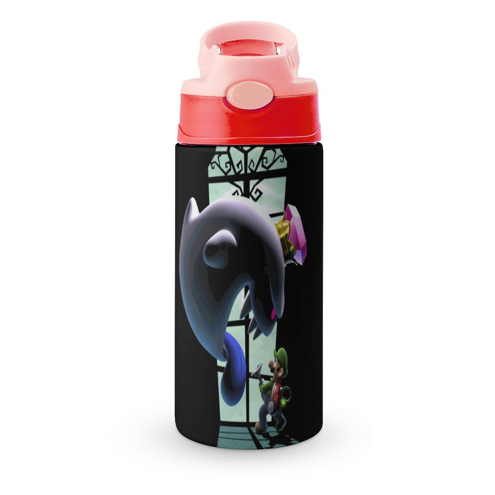 Cartoon Adventure Luigi's Mansion Kid's Insulated Water Bottle With Straw Vacuum Stainless Steel ...