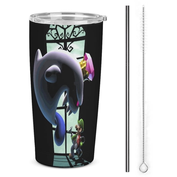 Cartoon Adventure Luigi's Mansion Stainless Steel Car Cup Daily Thermal ...