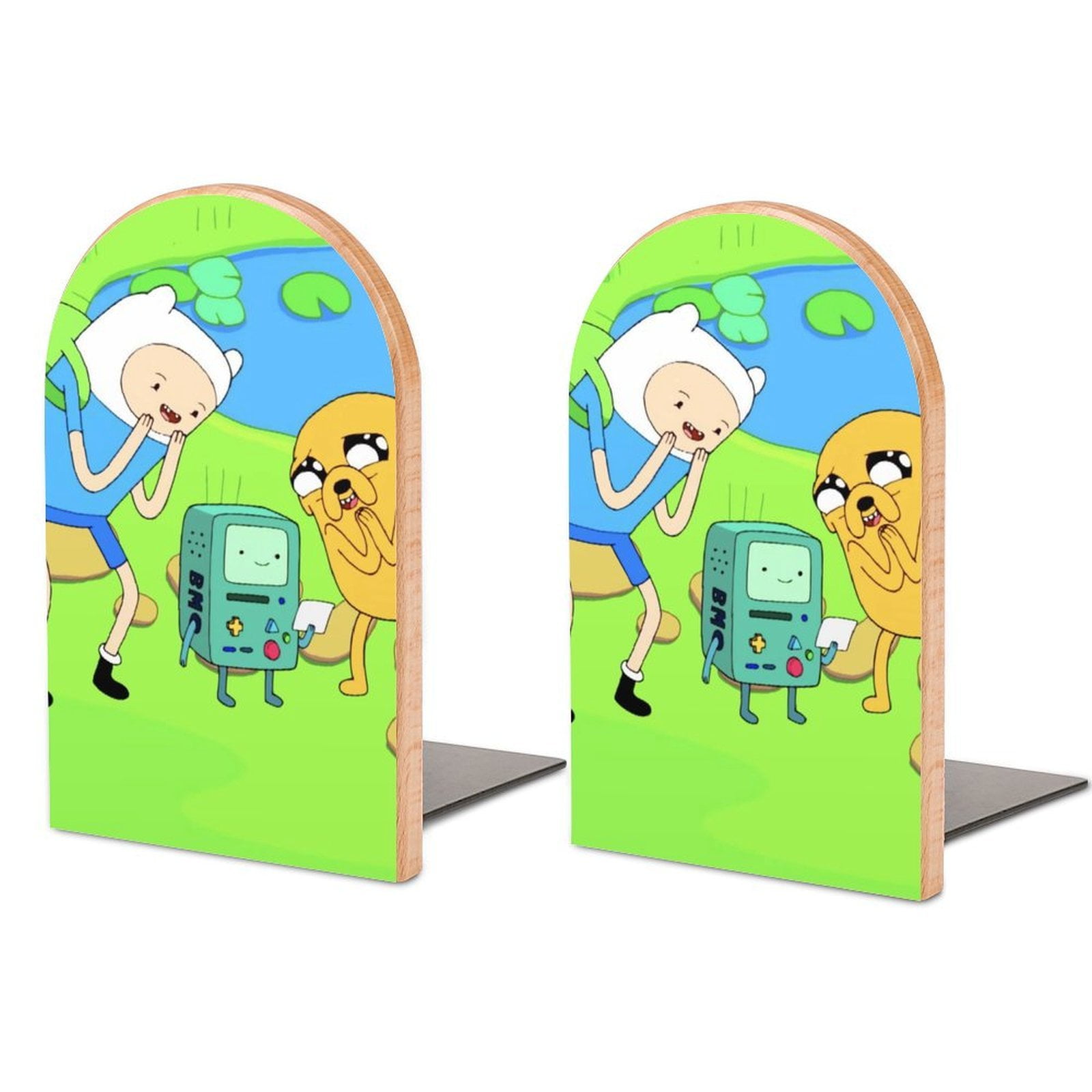 Cartoon Adventure Time Bookends Wood Book Divider Decor Shelves Non ...